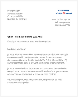 La résiliation d'une GAV ACM